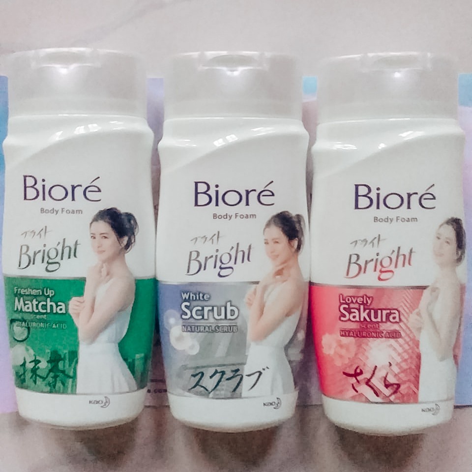 Jual Biore Body Foam Bright White Scrub Bottle 100ml | Shopee Indonesia