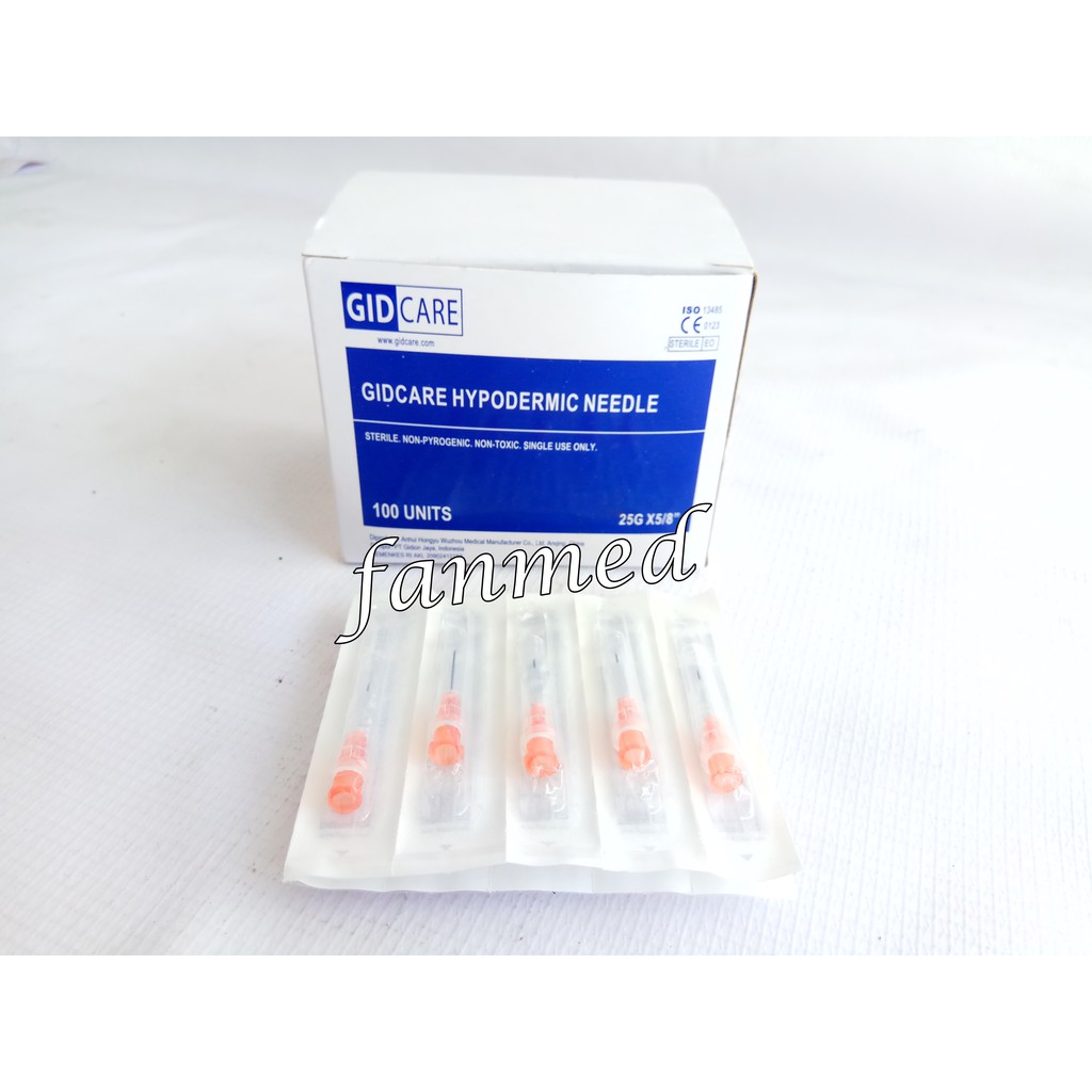Jual Jarum Suntik Gidcare Hypodermic Needle Sterile Alat Injeksi 25 G | Shopee Indonesia