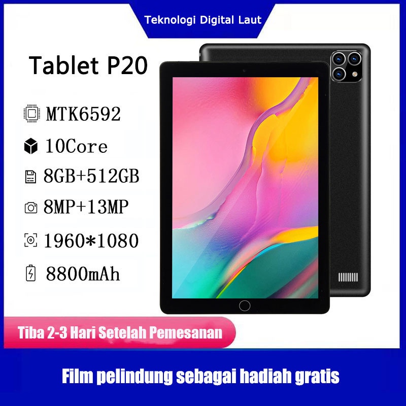 Jual Terbaru P20 Tablet Tab 12 GB + 512 GB Android 8 Inch HD Layar ...
