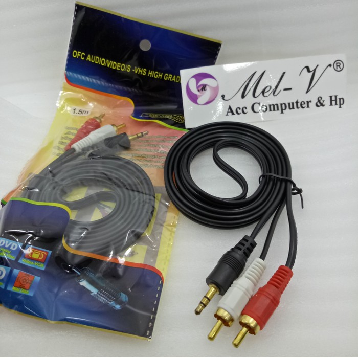 Jual Kabel Jack Audio 3 5 Male To 2Rca Male Kabel Aux Audio to 2Rca ...