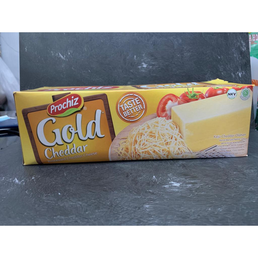 Jual Keju Prochiz Gold Cheddar 2 KG Block Processed Cheddar Cheese ...