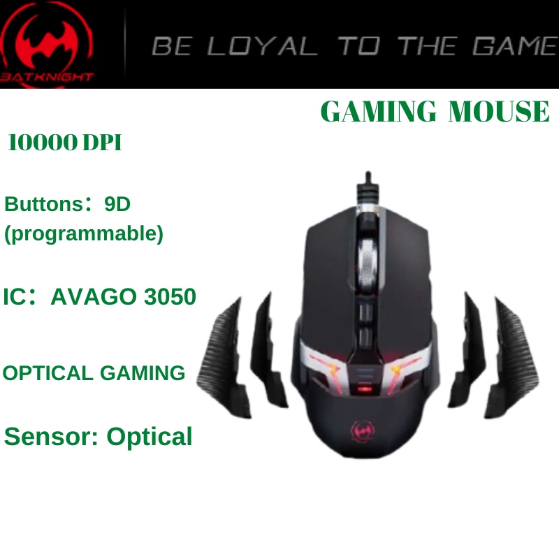 Jual Mouse Gaming 9D (programmable) Batknight BM900 dengan Sensor ...