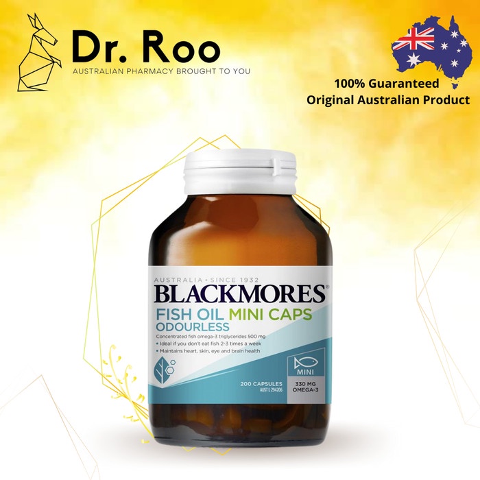 Jual Blackmores Odourless Fish Oil Mini Caps 200 Capsules | Shopee ...