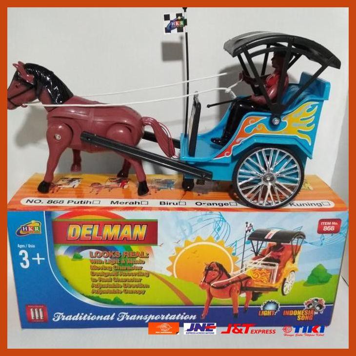 Jual MAINAN KUDA DELMAN ANDONG ANAK ANAK MINIATUR NYALA KERETA KUDA | Shopee Indonesia