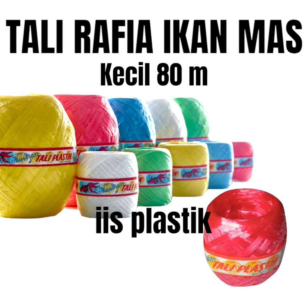 Jual Tali Rafia Warna Warni Cap Ikan Mas Original Besar -+400 meter ...