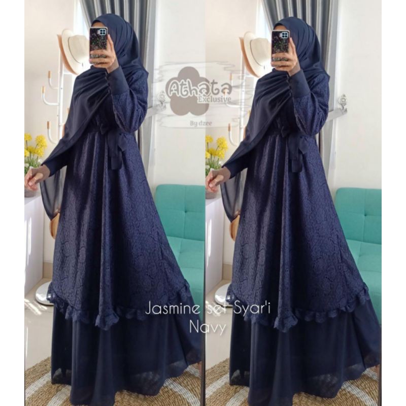 Jual Riyana/Jasmine set ori athata, gamis set, gamis ory, gamis brukat ...