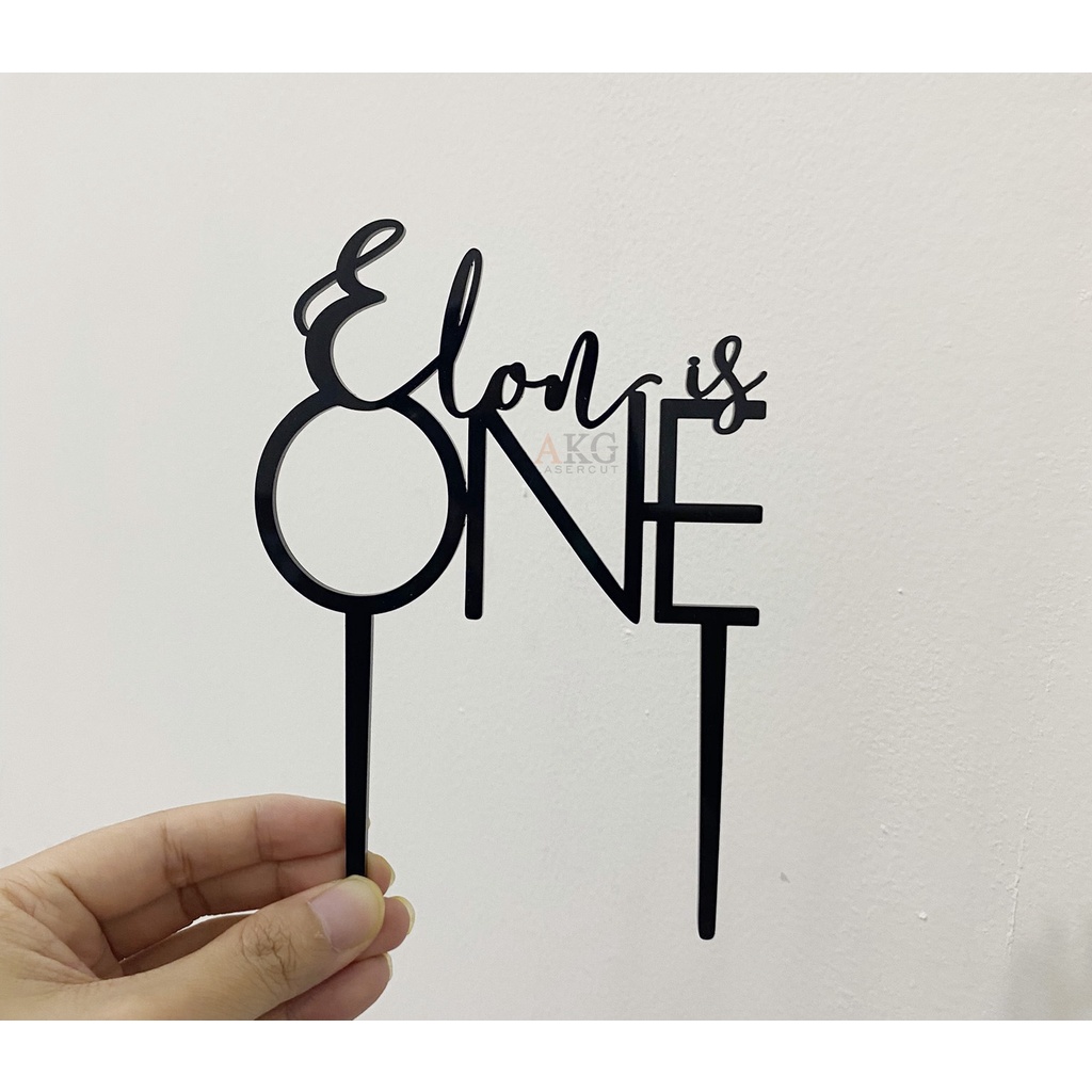 Jual Custom Cake Topper Akrilik | Hiasan Topper Kue Nama | Topper ...