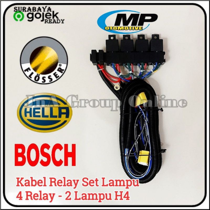 Jual Kabel Set Relay Lampu H4 - 4 Relay / 2 Lampu - Original Kabel ...