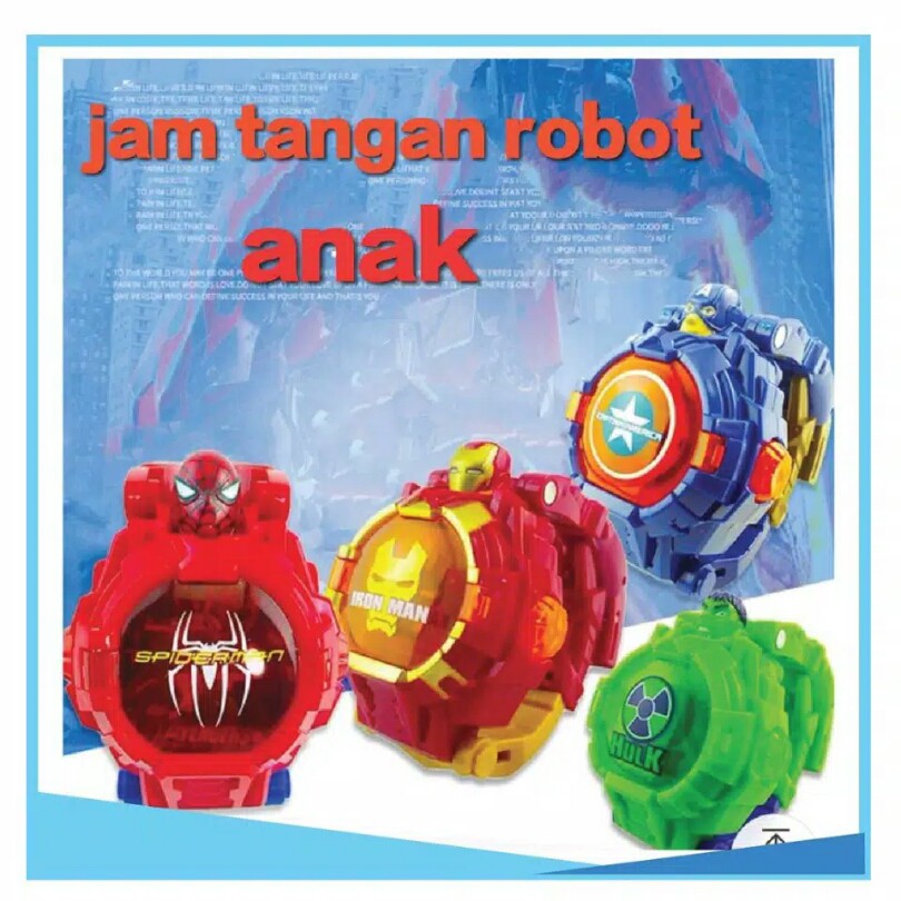 Jual JAM TANGAN ANAK TRANSFORMASI JAM ROBOT AVENGERS | Shopee Indonesia