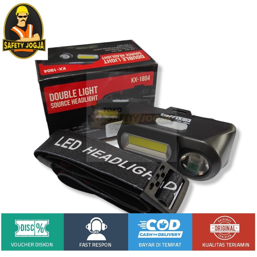 Jual Head lamp SENTER KEPALA TAFFLED Flashlight Headlight LED 3 Modes ...