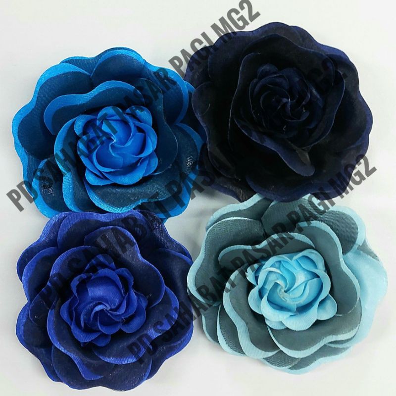 Jual Rose korsase / bunga dada warna biru lapis hitam (harga per pcs ...