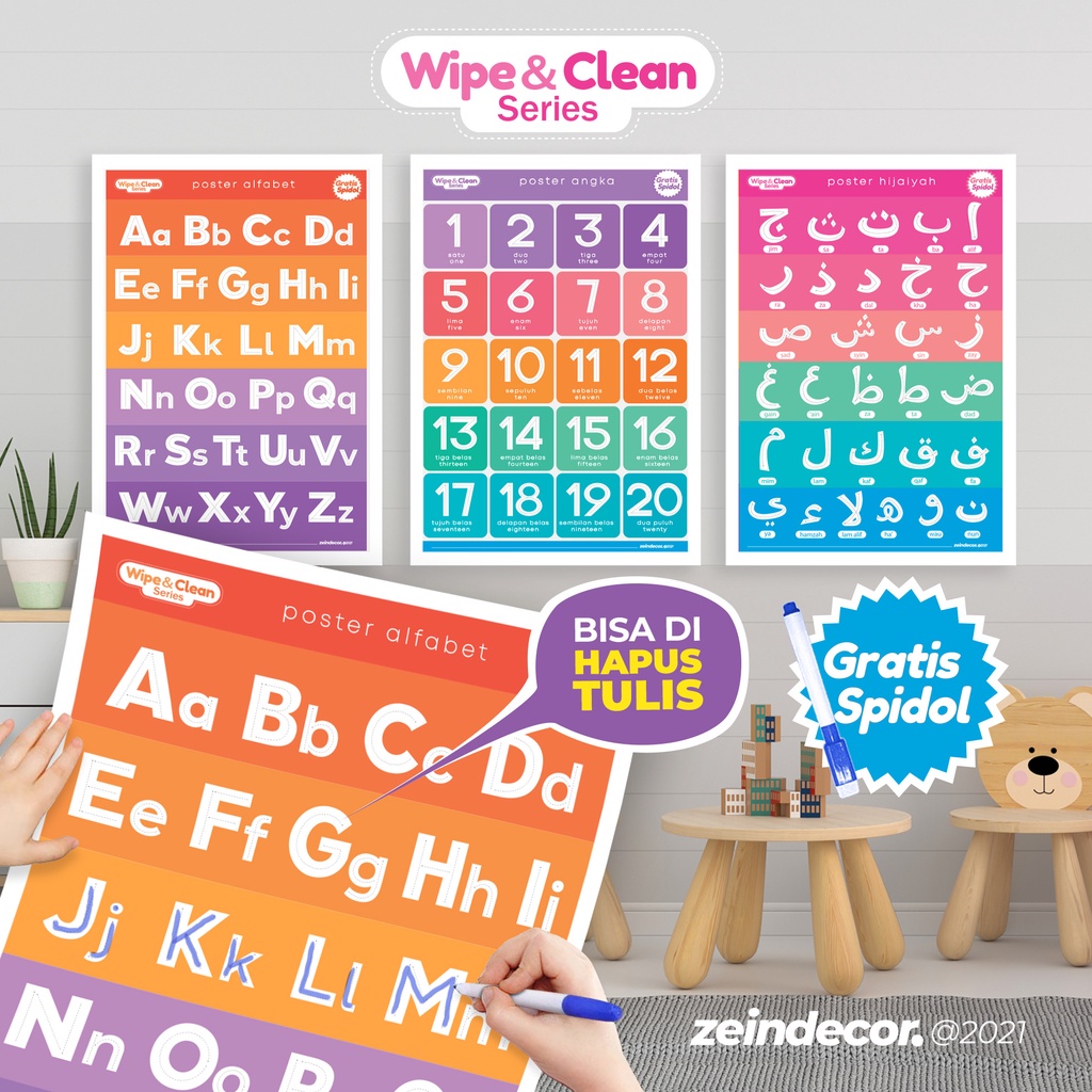 Jual Poster ABC Poster Alphabet Alfabet Poster Hijaiyah Poster Angka ...