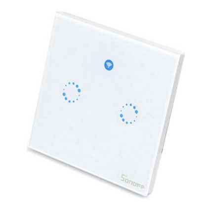 Jual Sonoff Panel Saklar Lampu Touch WiFi Smart Home 2 Switch - T1 UK ...