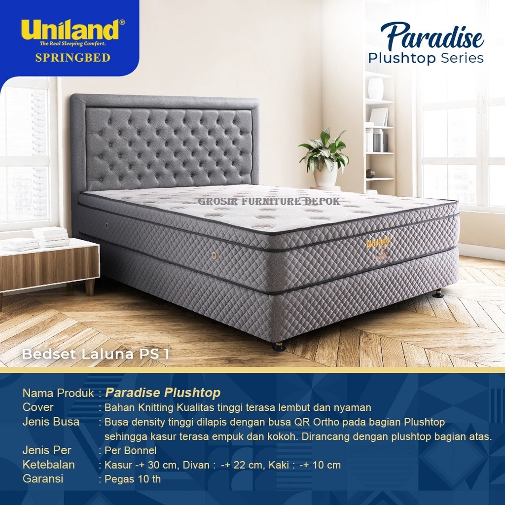 Jual Spring Bed Set Uniland Paradise New Series Plushtop Laluna ...