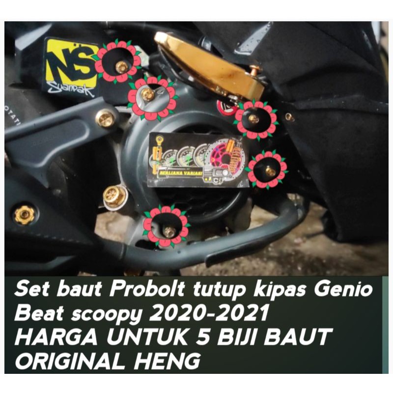 Jual Set baut tutup kipas Genio beat scoopy 2020-2021 original Heng ...