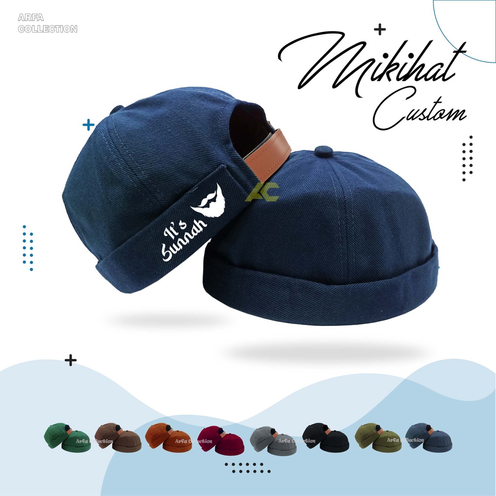 Jual TOPI CAP MIKIHAT CUSTOM TULISAN SUNNAH | Shopee Indonesia
