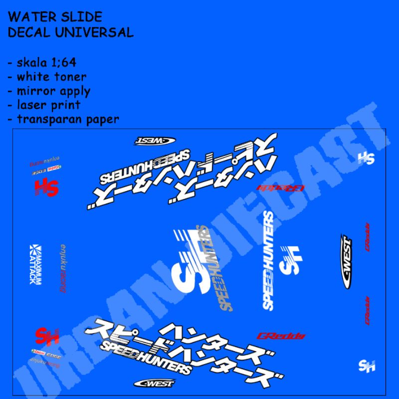 Jual Hot Wheels Decals White Toner Speed Hunter Livery | Shopee Indonesia