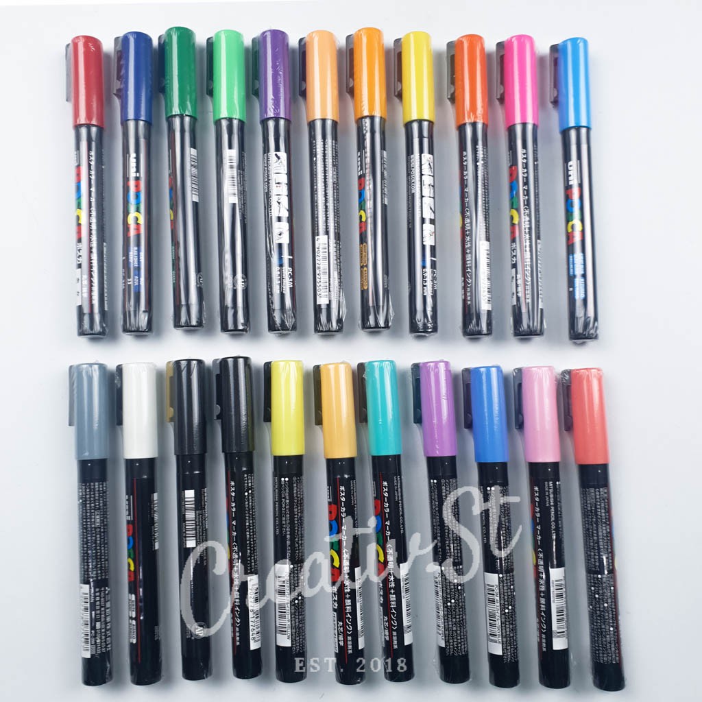 Jual Uni Posca Pc-3M Paint Marker Fine Point Tip (Part 1) Spidol Warna ...