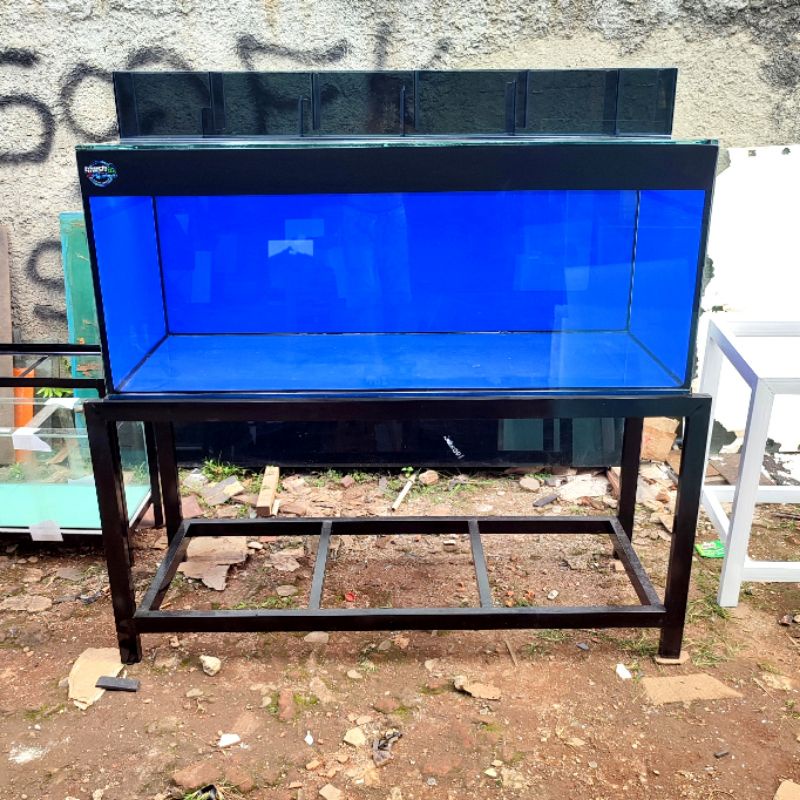 Jual PAKET AQUARIUM 150X60X60 FULL KACA DASAR 12MM KELILING 10MM +RAK ...