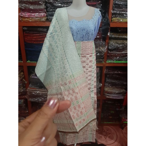 Jual Songket Pilkos Tarutung Hijau Nauli Korea Payet Kristal | Shopee ...