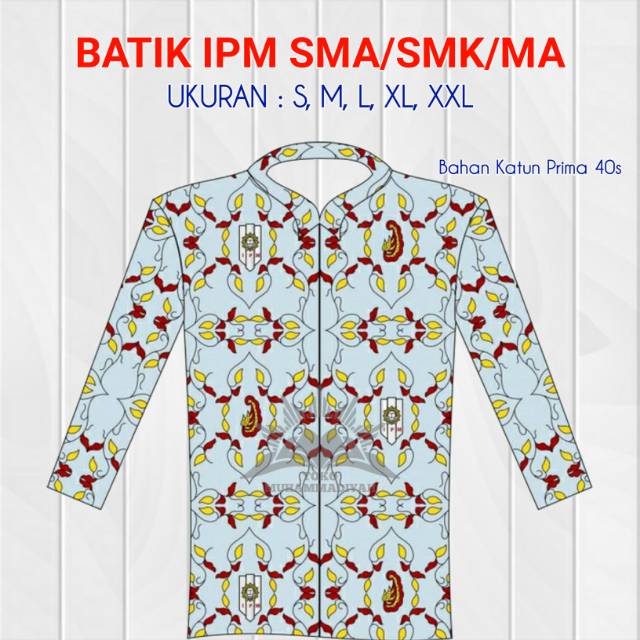 Jual BATIK IPM SMA/SMK/MA (Lengan Panjang) BAHAN KATUN PRIMA 40s ...