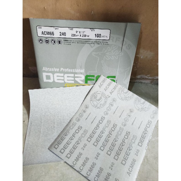 Jual Abrasive Professional Deerfos ACM66 240 Putih Amplas Lembaran Amplas kertas | Shopee Indonesia
