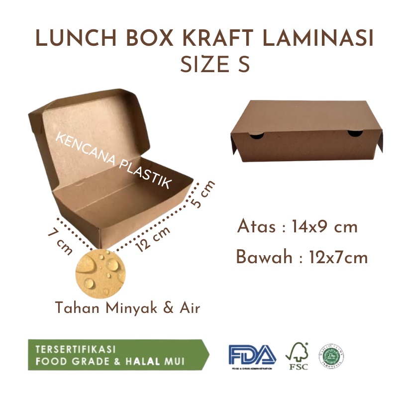 Jual Paper Lunch Box Kraft Laminasi l Kotak Makan Take Away l Kotak Nasi Ukuran S M L | Shopee ...