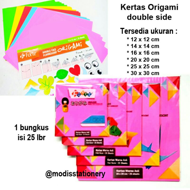 Jual Kertas origami double Side 12x12, 14x14, 16x16, 20x20, 25x25 ...