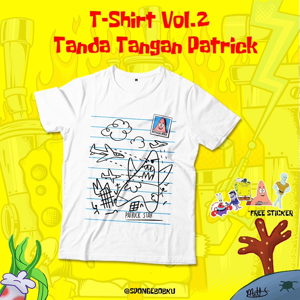 Jual Kaos Spongebob "Tanda Tangan Patrick" by Spongebobku Merch ...