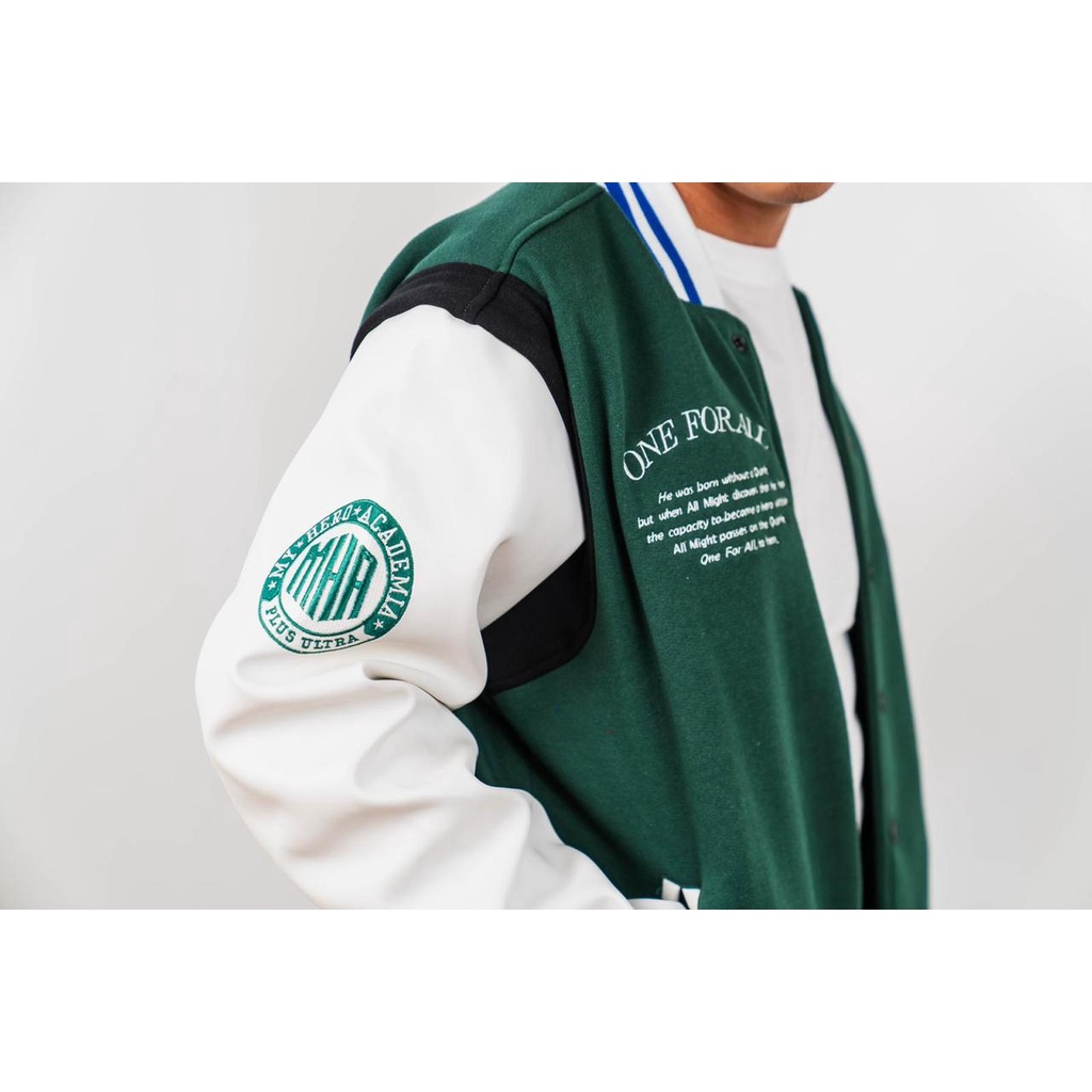 Jual FTH x W.E x My Hero Academia "Deku Varsity Jacket" | Shopee Indonesia