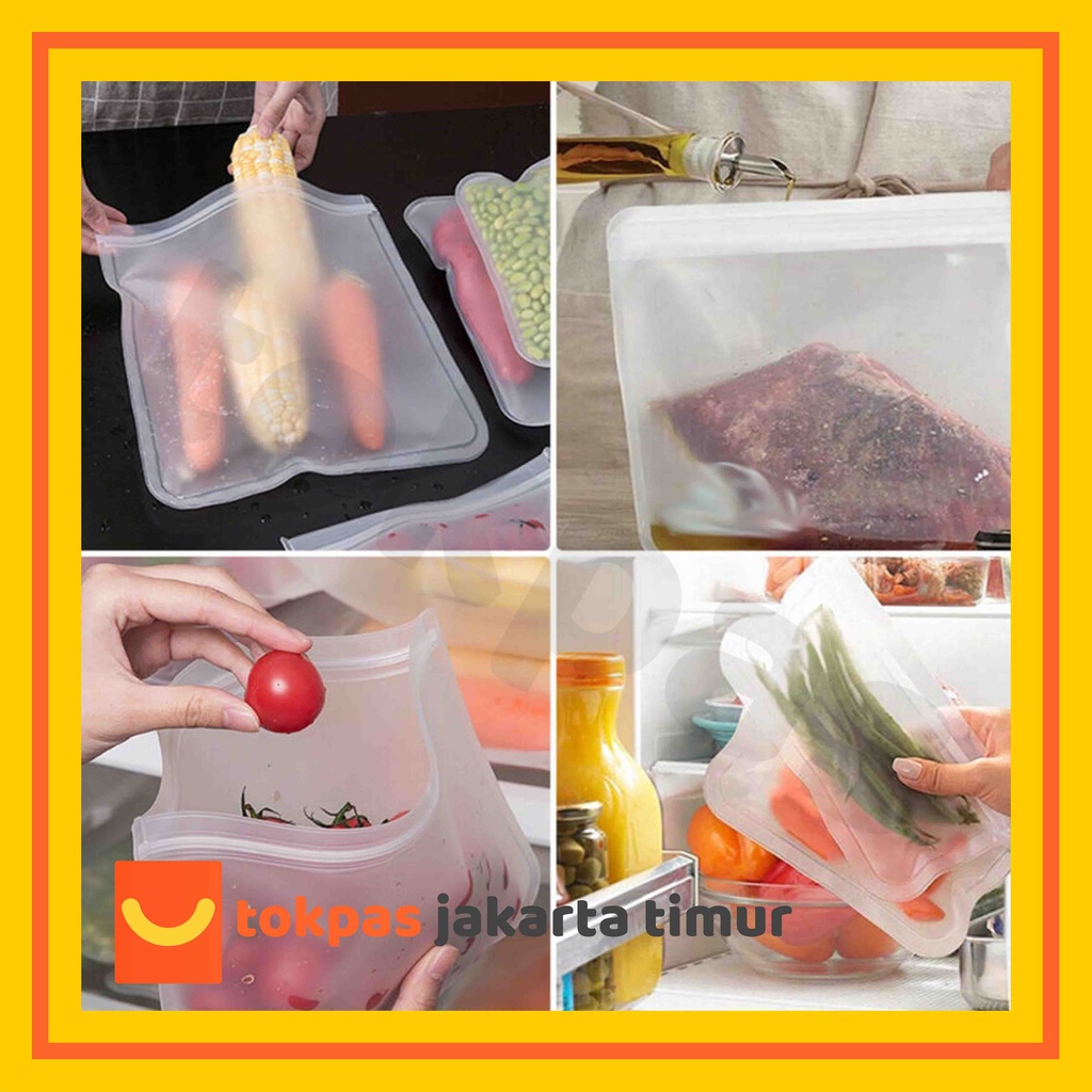 Jual Kantong Tempat Penyimpanan Makanan Kedap Udara / Resuable Silicone ...