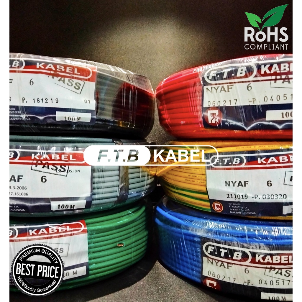 Jual SNI FUTABA KABEL NYAF 6 Sqmm 450/750V 100 METER ( AF 6 AF 6mm ) | Shopee Indonesia