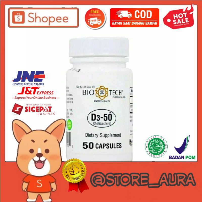 Jual Bio-Tech Pharmacal - Vitamin D3-50 50000 IU - 50 Kapsul KESEHATAN ...