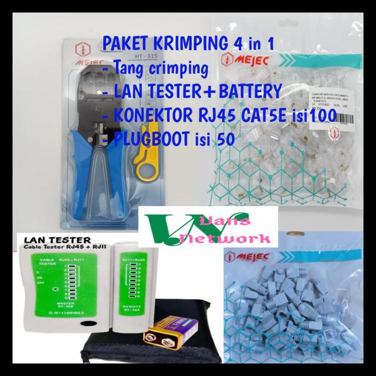 Jual Paket Crimping 4 In 1/Paket Krimping Rj45 Tang,Rj45,Lan Tester ...