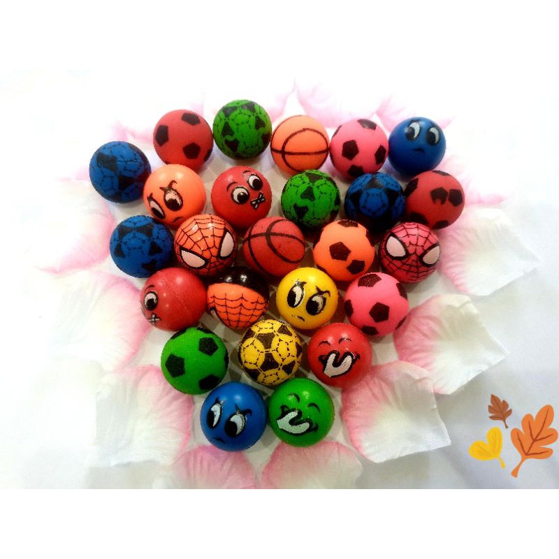 Jual Bola Bekel Karakter Warna Warni Lucu - Bola Bekel Kecil - Bola ...