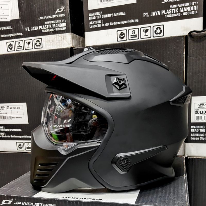 Jual Helm Jpx Mx-726R Black Doff ( Half face/Full Face ) | Shopee Indonesia