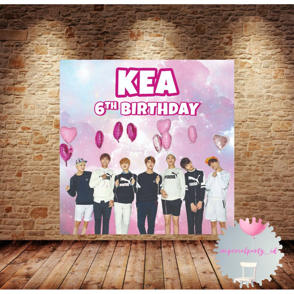 Jual Custom Backdrop Banner Spanduk Happy Birthday Bt Bts Korea Army ...