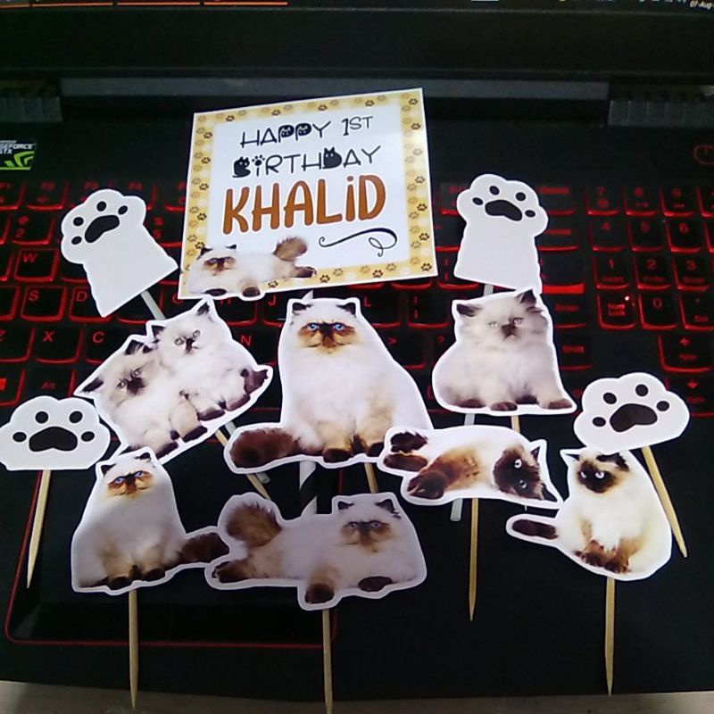 Jual cake topper kue cat kucing Himalaya Himalayan persian | Shopee ...