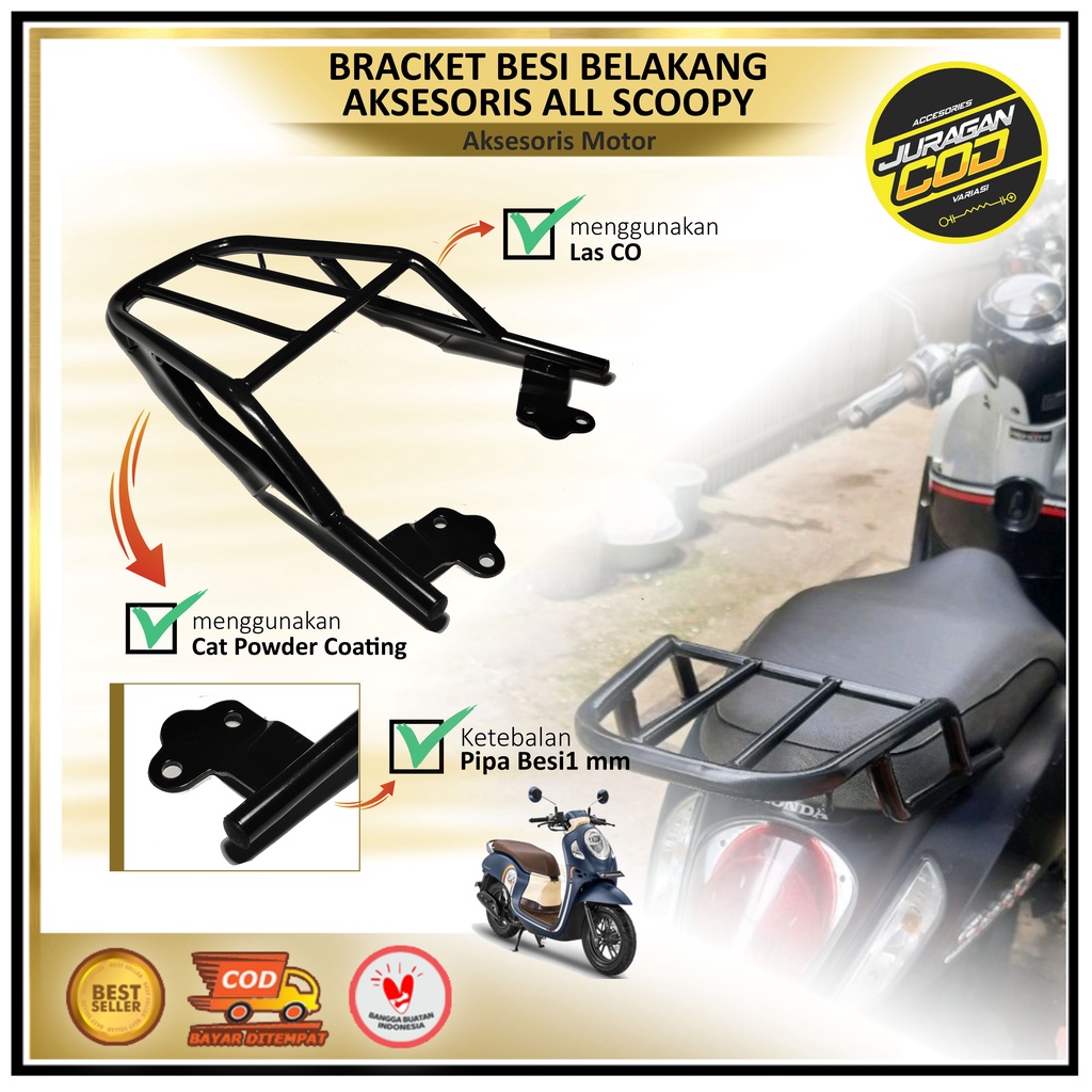 Jual Bracket Besi New Scoopy 2021/ Begel Box Belakang Scoopy Prestige ...