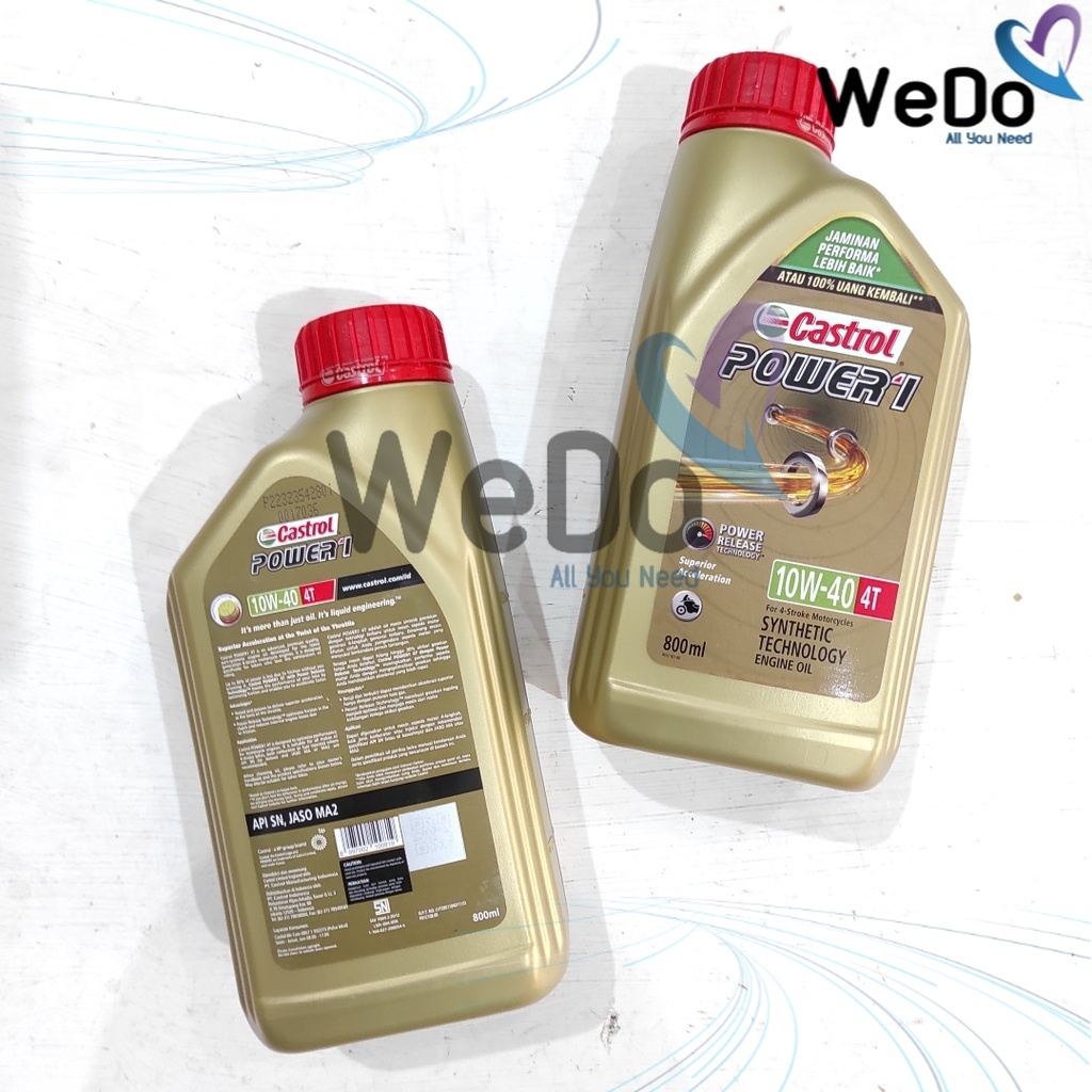 Jual Oli Castrol Power 1 Mesin Motor Bebek 4T Synthetic Oil 10w40 800 ...