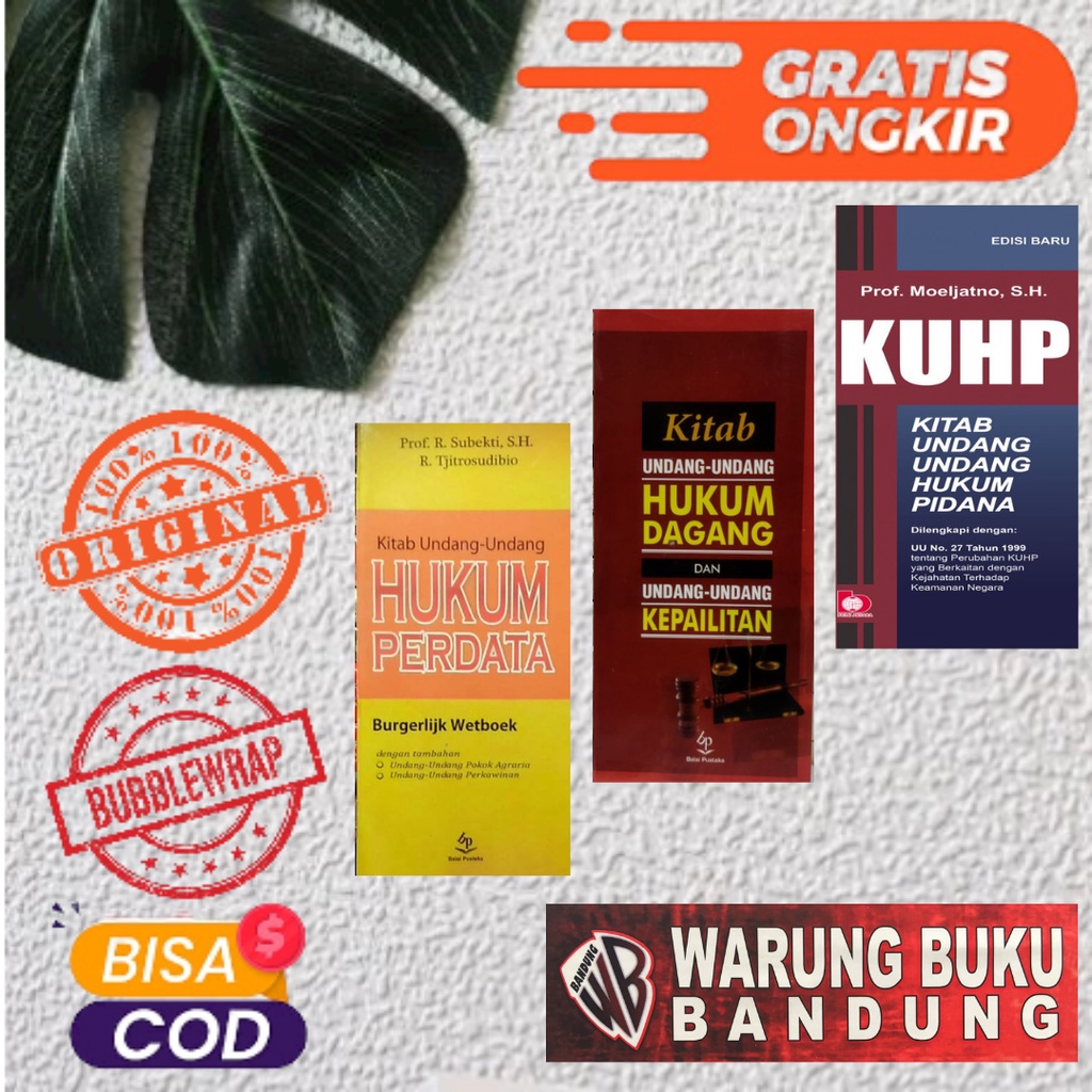 Jual PAKET BUKU KUHP KUHD KUHPer - Moeljatno dan Subekti | Shopee Indonesia