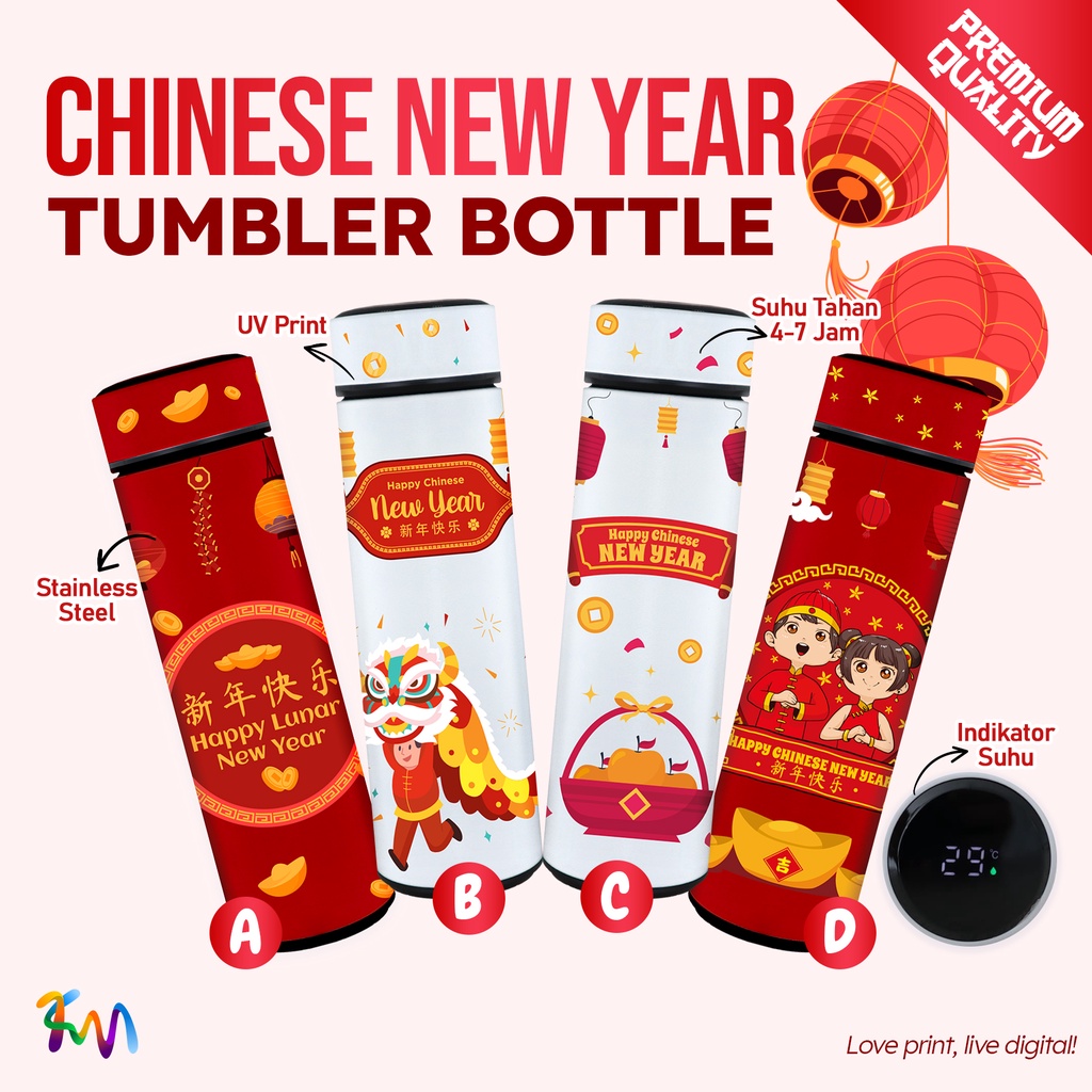 Jual Tumbler Sakura LED Custom Tema IMLEK | CNY Tumbler UV Print GLOSSY ...
