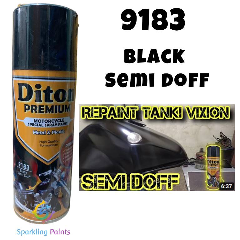 Jual Pilox Diton premium 9183 Black Semi Doff 400ml Tahan Bensin ...