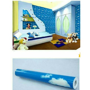 Jual WALLPAPER DINDING RUANG KAMAR MOTIF LANGIT BIRU | Shopee Indonesia