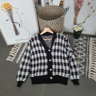 Jual SQUARE CARDY / Cardigan Kotak-Kotak / Atasan Wanita Rajut | Shopee Indonesia