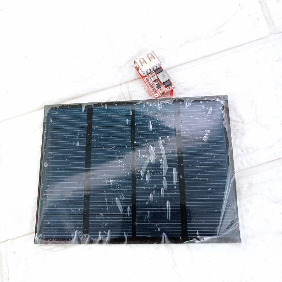 Jual solarcell 2Wp 2 watt 5V lengkap dg modul step down 3A solar panel ...