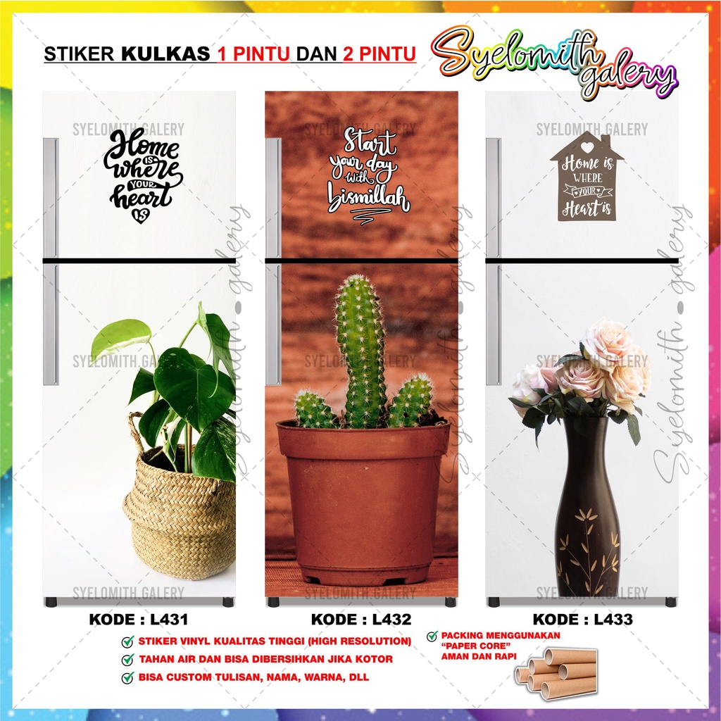 Jual STICKER KULKAS 1 PINTU DAN 2 PINTU MOTIF TANAMAN TERBARU | Shopee ...