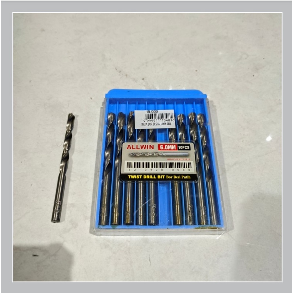 Jual Mata Bor Besi Putih HSS 6mm / 6-mm / 6 mm Harga Satuan Merk Alwin ...