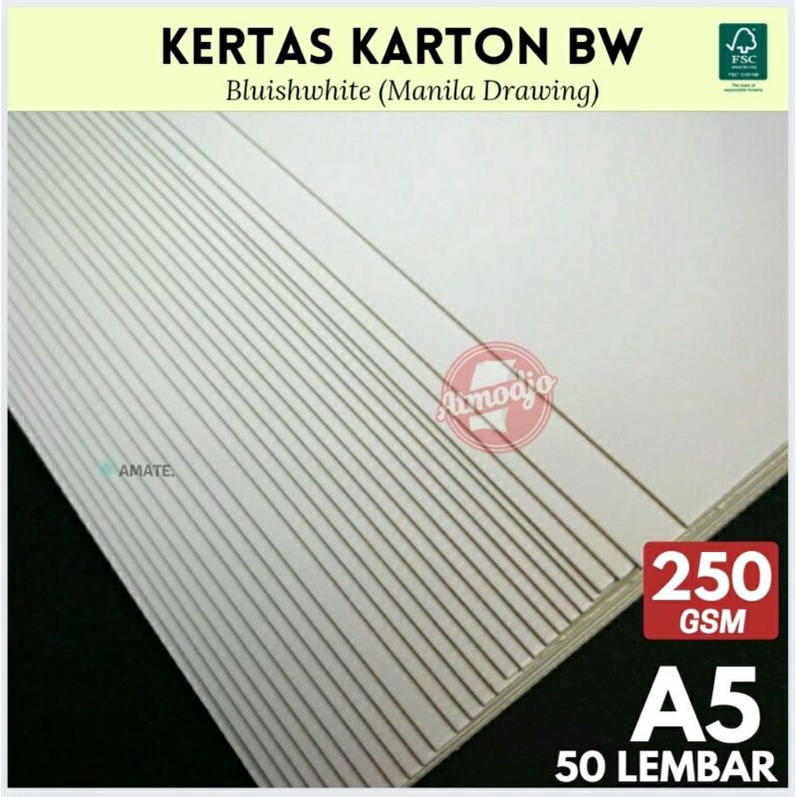 Jual Kertas BW karton Manila 250g A5 - Isi 50 Lembar | Shopee Indonesia