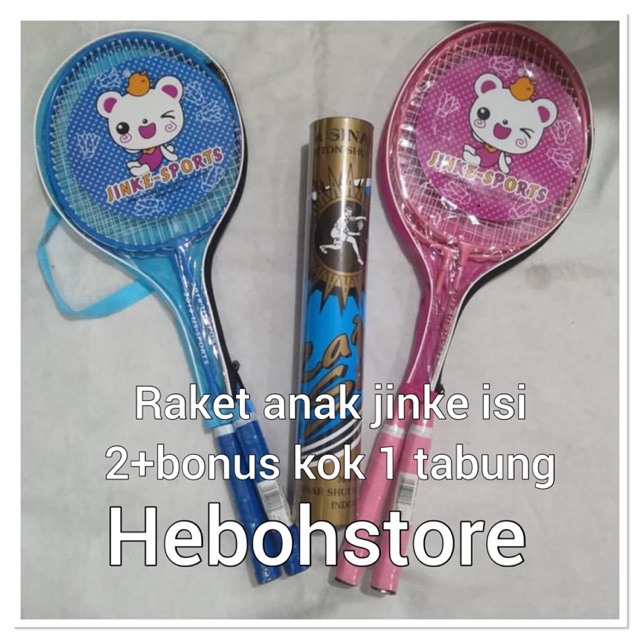Jual Raket Badminton Anak anak JINKE WARNA BAGUS ISI 2+Bonus KOK COCK ...